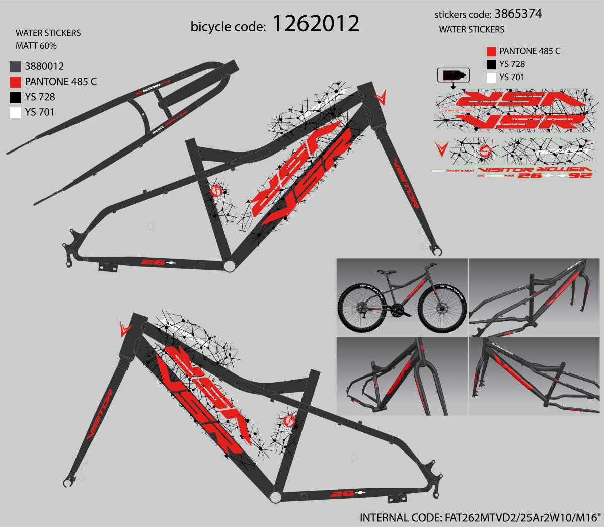 FAT262MTVD2/25AR2W10/M16" F.RAM CASSINI VISITOR FAT BIKE 2025 ...