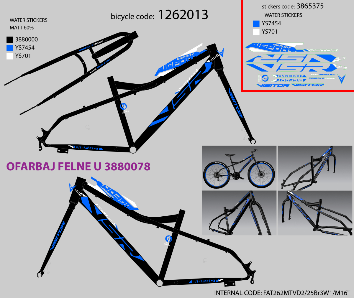 FAT262MTVD2/25BR3W1/M16" F.RAM CASSINI VISITOR FAT BIKE 2025 ...