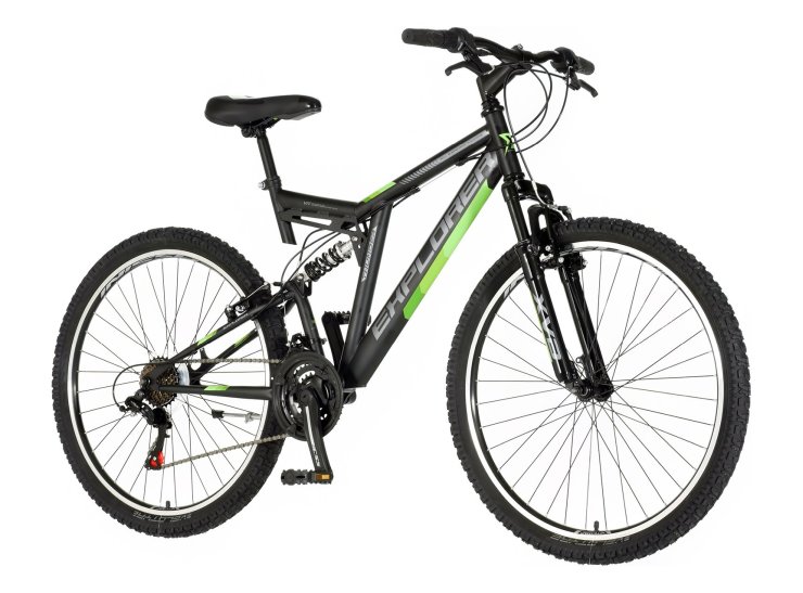 Bicikl ExplorerTthunder full suspension 26" crno zeleni | Venera Bike d ...